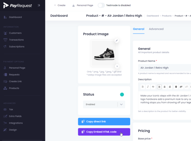 Online Store - PayRequest