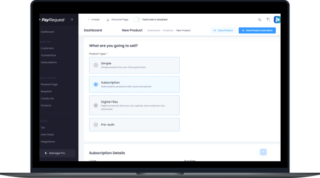 Start selling online today - PayRequest